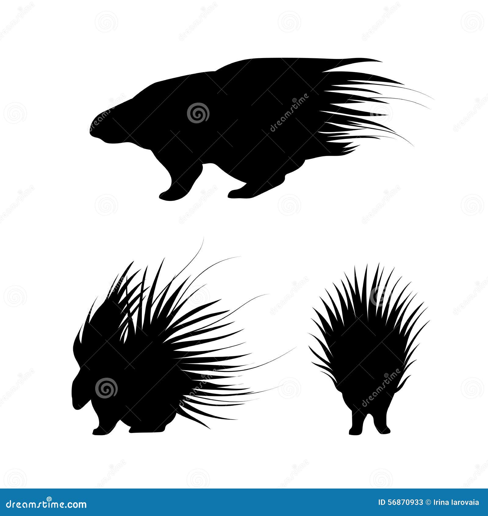 Porcupine Vector Silhouettes Stock Vector - Illustration of design ...