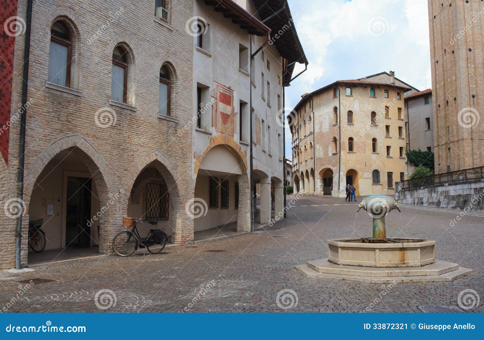 Pordenone stock image. Image of city, loggia, clock, europe - 33872321