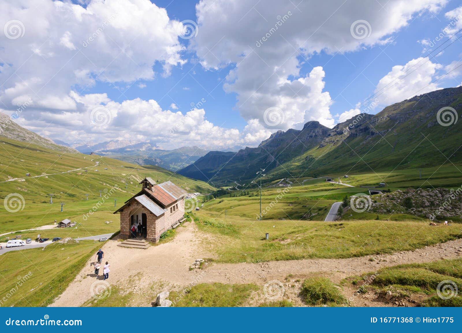 Pordoi Pass - Dolomites, Italy Stock Photo - Image of church, dolomites ...