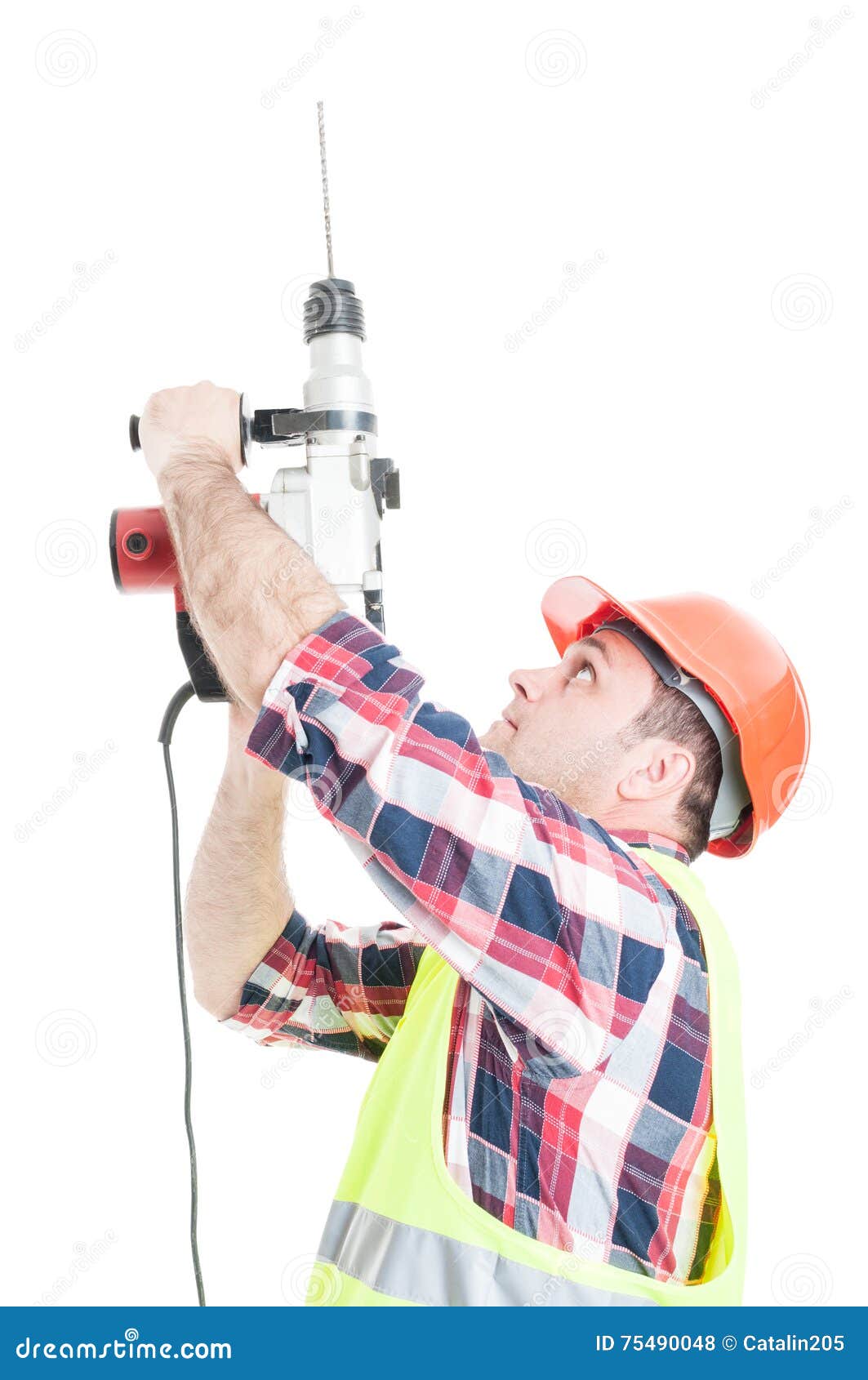Porfessional Builder Using the Drill Machine Stock Photo - Image of ...