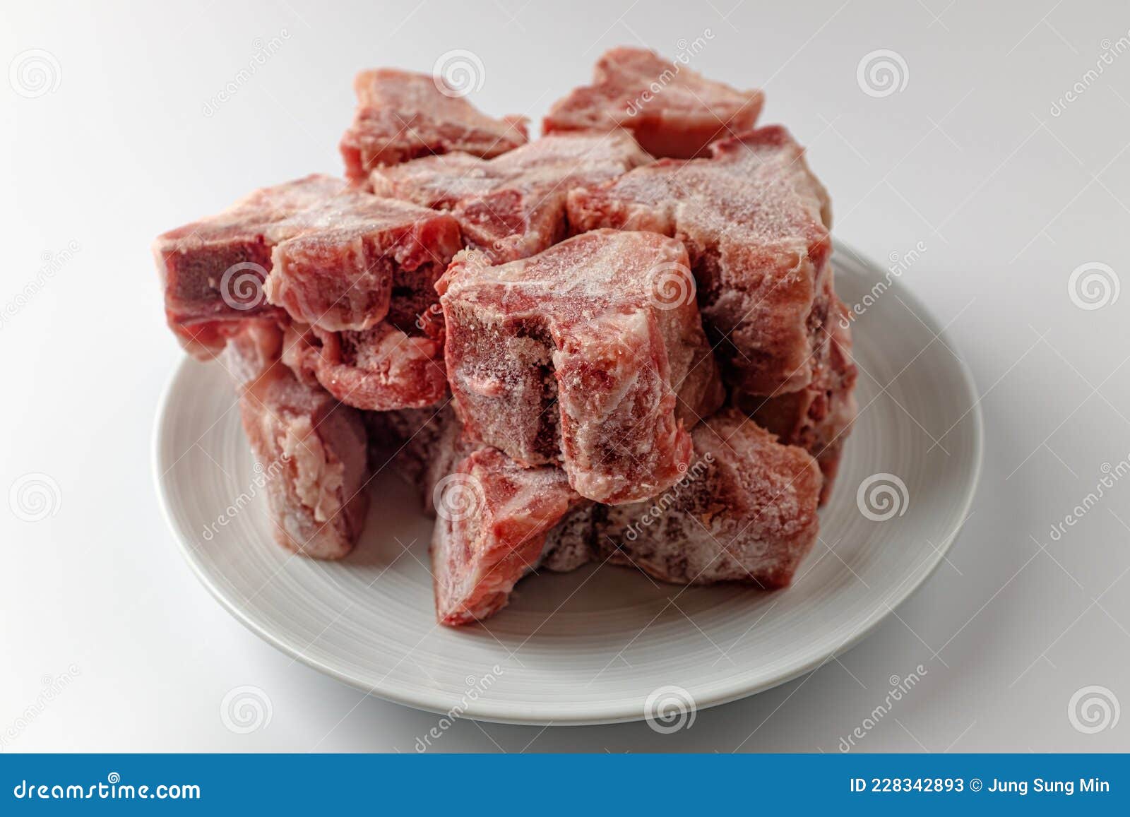 Pork Backbone on a White Background Stock Image - Image of spine ...