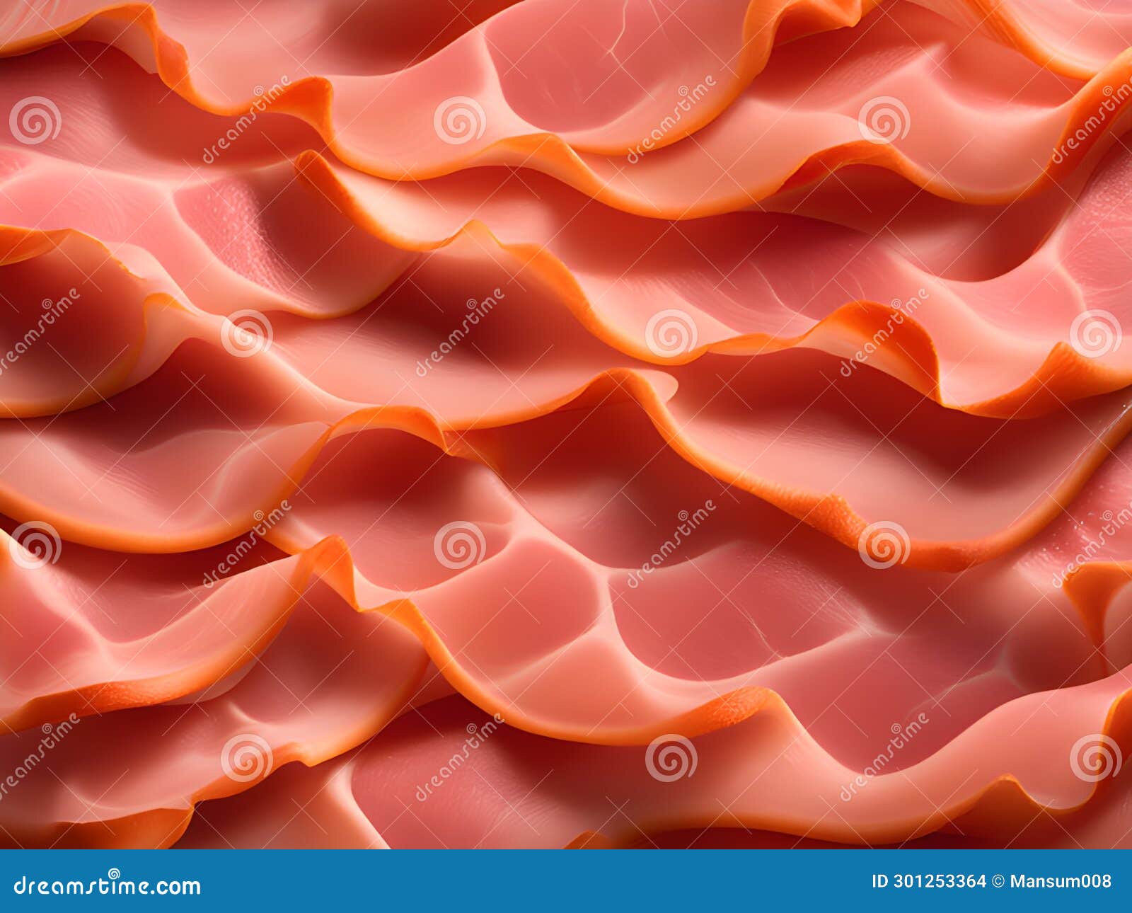 Pork Bacon Texture Background, 3d Illustration Stock Illustration ...