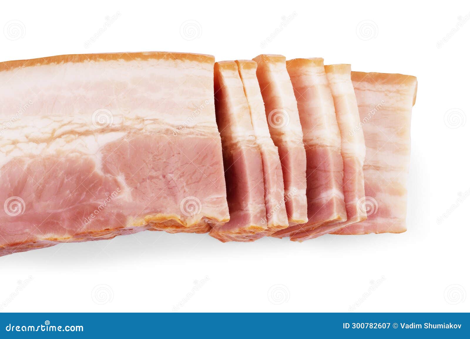 Pork Bacon in Vacuum Packing Isolated on White Background Stock Image ...