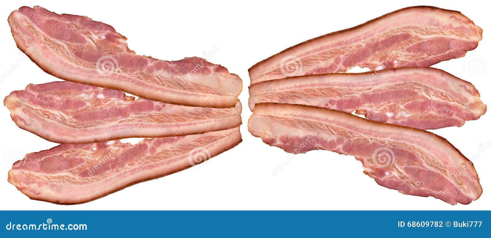 Pork Belly Bacon Rashers Isolated on White Background Stock Photo ...