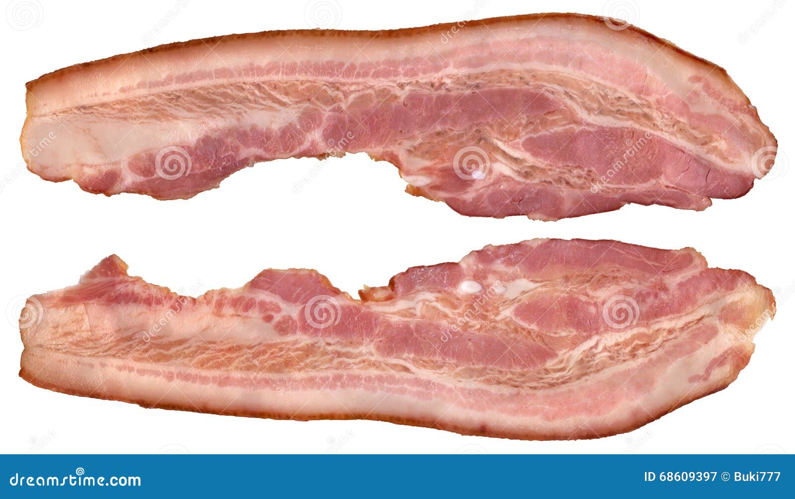 Pork Belly Bacon Rashers Isolated on White Background Stock Image ...