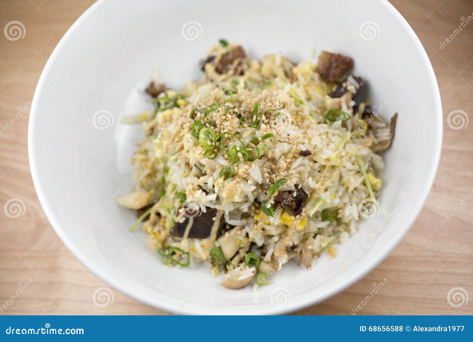 Pork belly fried rice stock photo. Image of cooking, prepared - 68656588