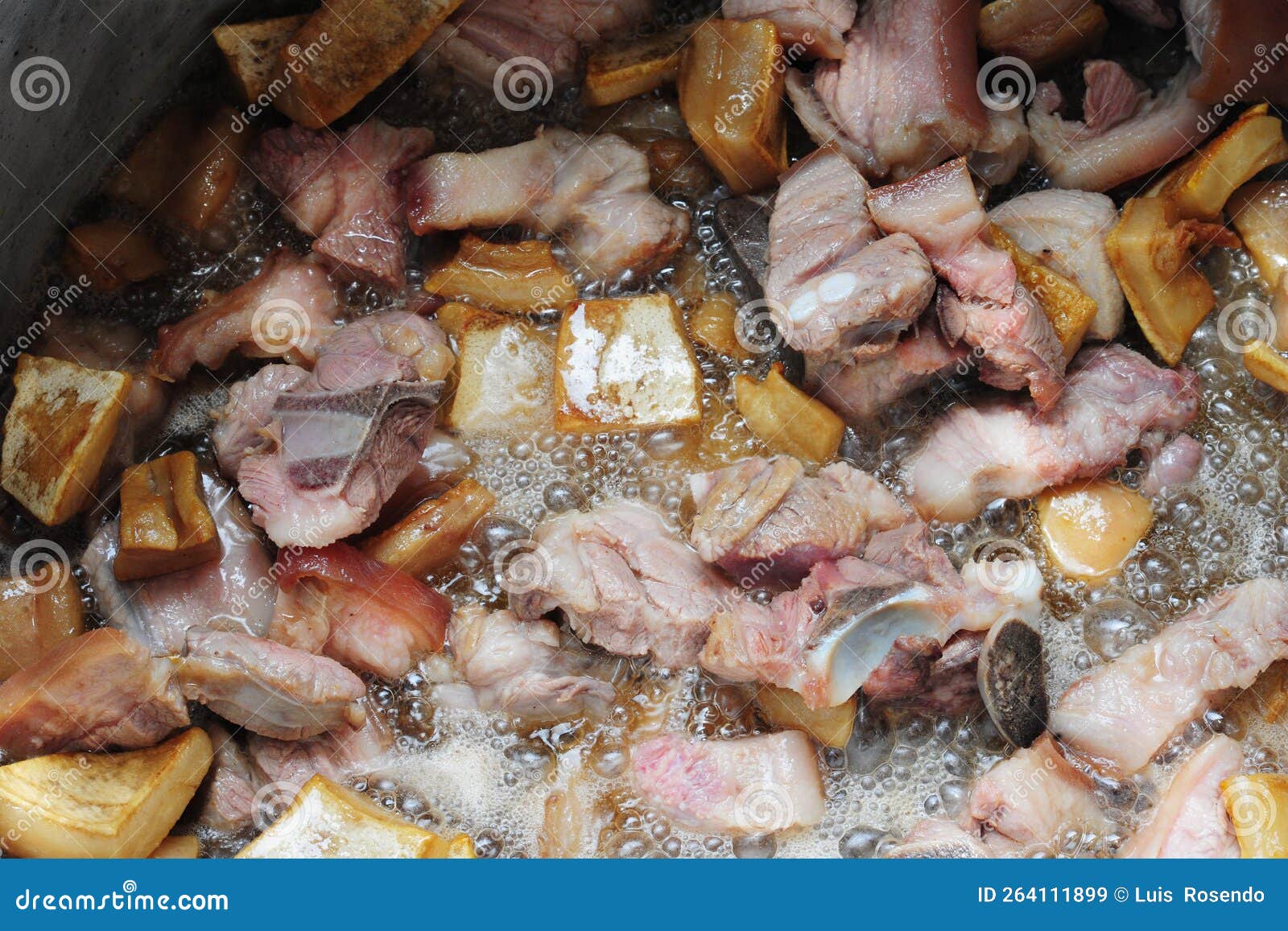 Pork Boiled in a Hot Pot Called Chicharon Ica Peru Stock Image - Image ...