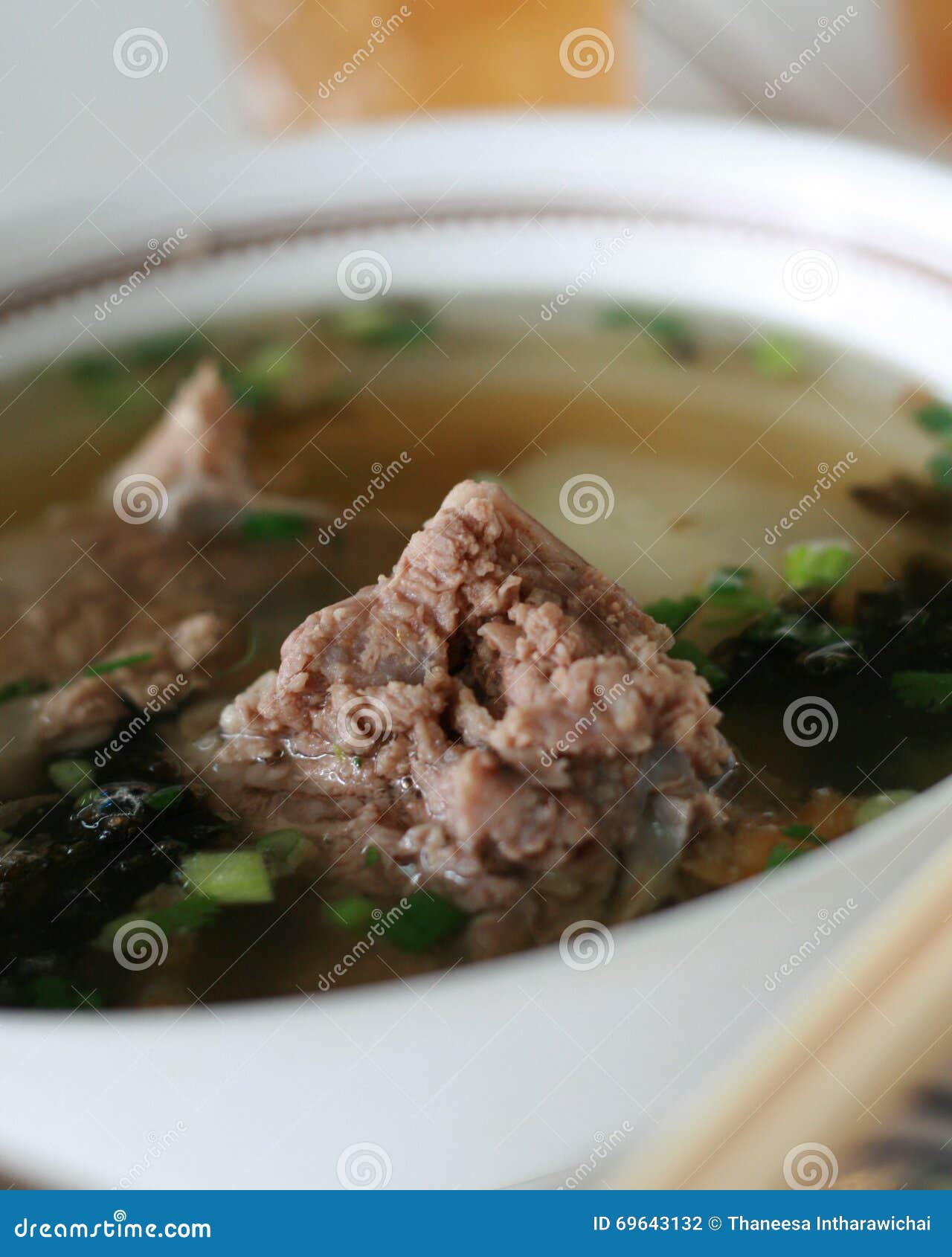 Pork bone soup stock photo. Image of pepper, meat, asian - 69643132