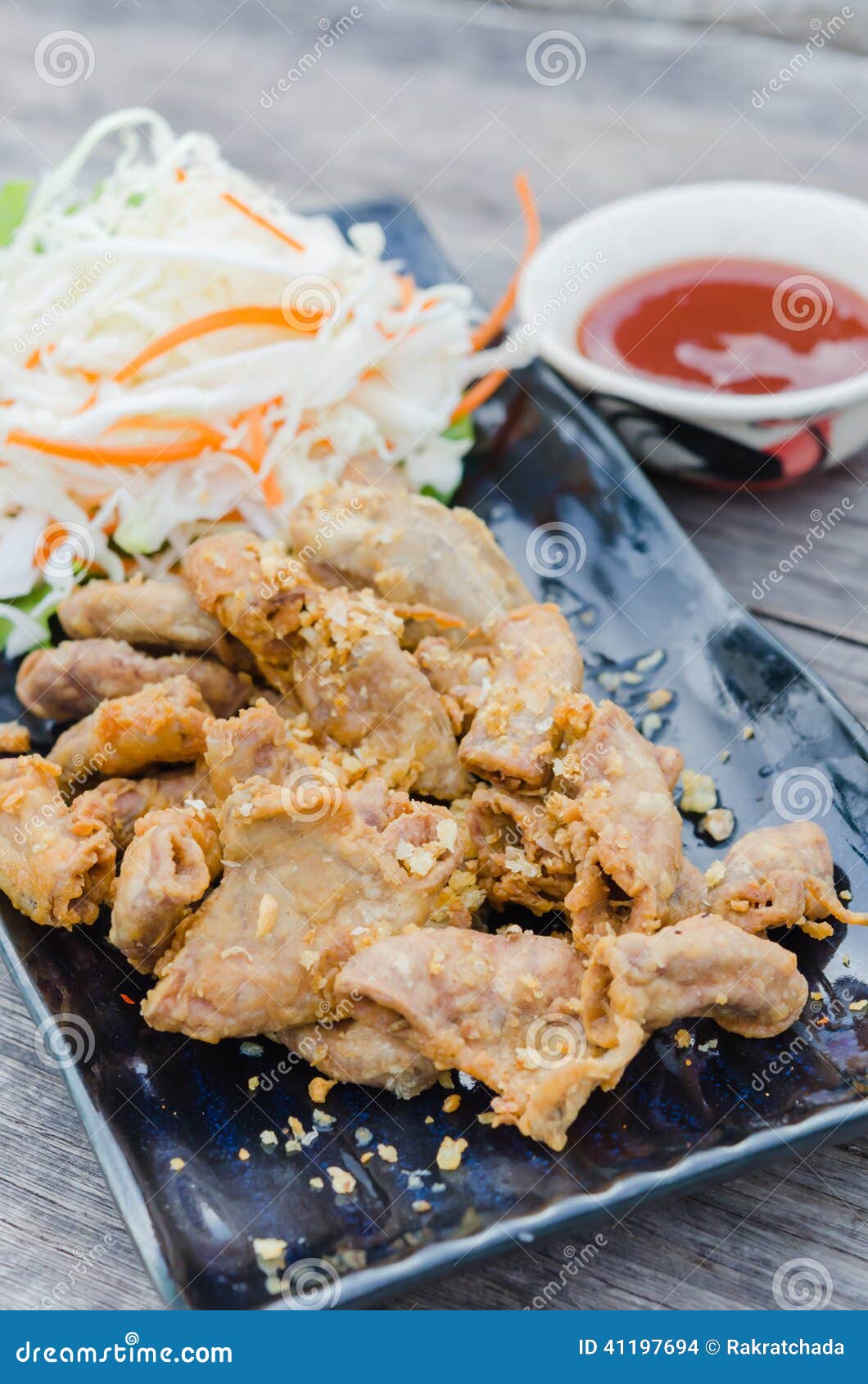 Pork chitterlings fried stock photo. Image of cuisine - 41197694
