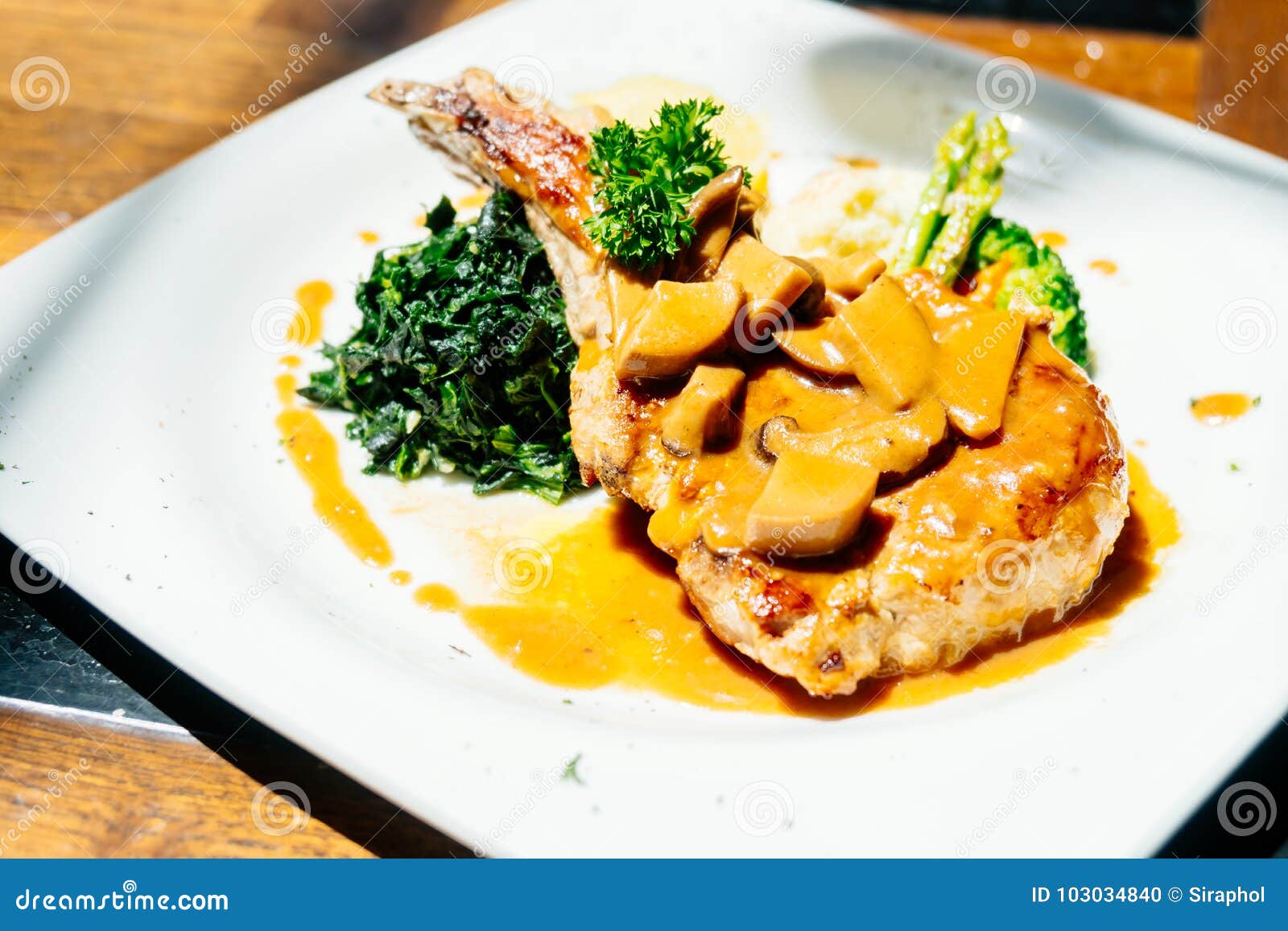 Pork chop steak stock photo. Image of barbeque, roast - 103034840