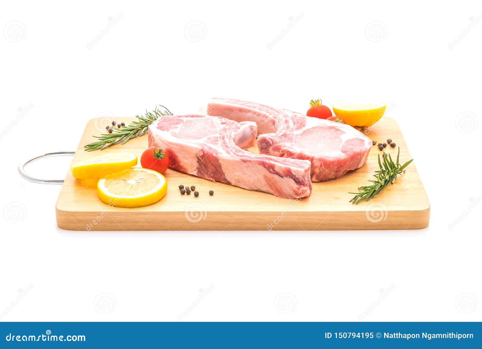 Pork chop raw stock image. Image of fillet, fresh, chops - 150794195
