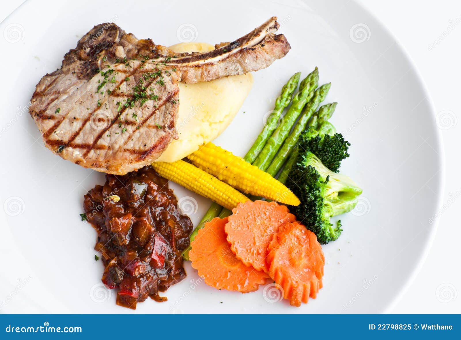 Pork Chop Steak stock image. Image of diet, gourmet, garnish - 22798825