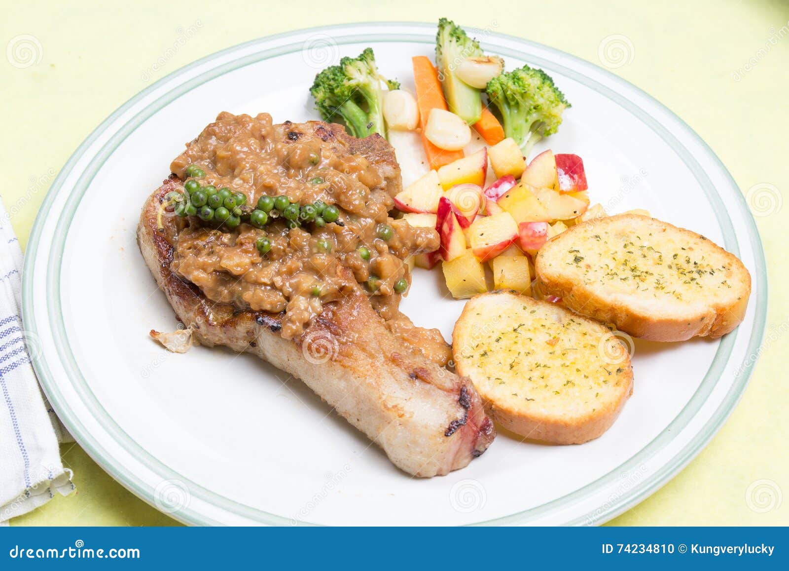 Pork chop steak stock photo. Image of ingredient, sauce - 74234810