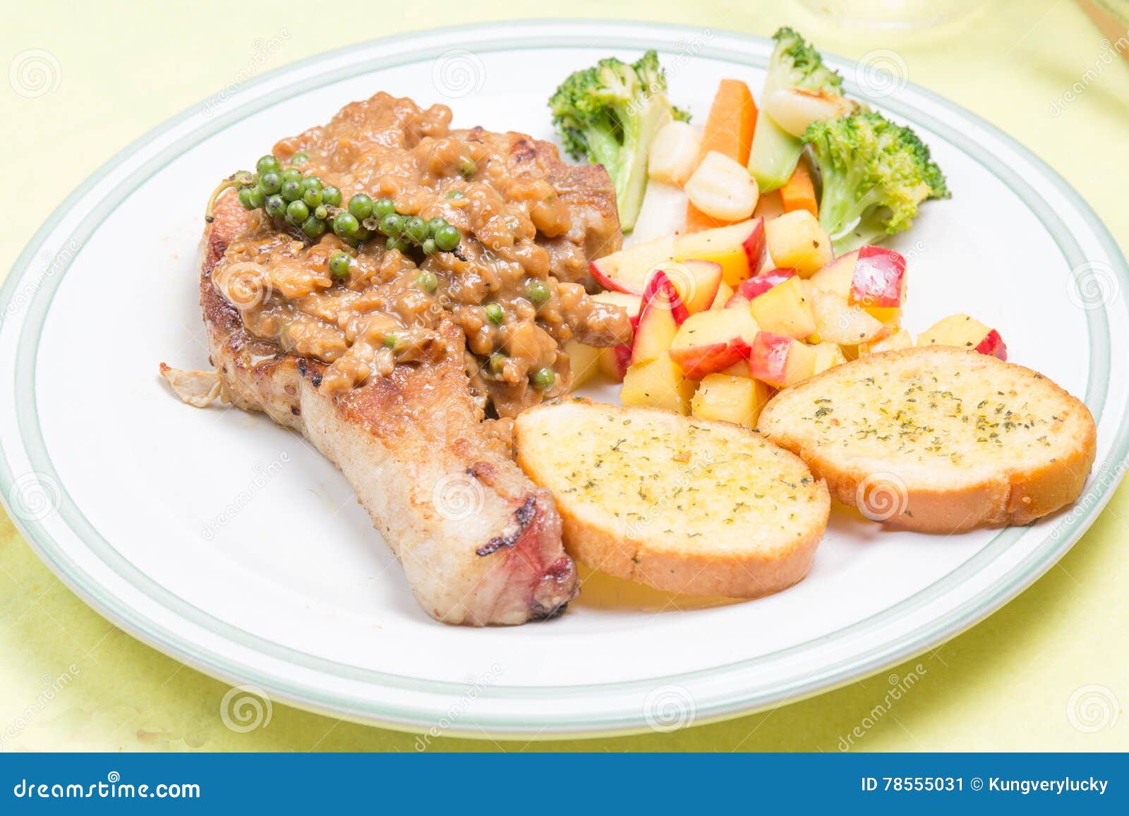 Pork chop steak stock image. Image of dark, butcher, flour - 78555031