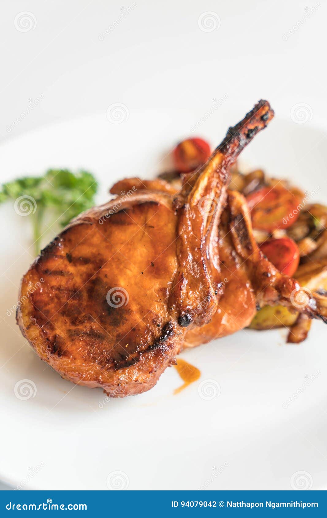Pork chop steak stock photo. Image of ribs, delicious - 94079042