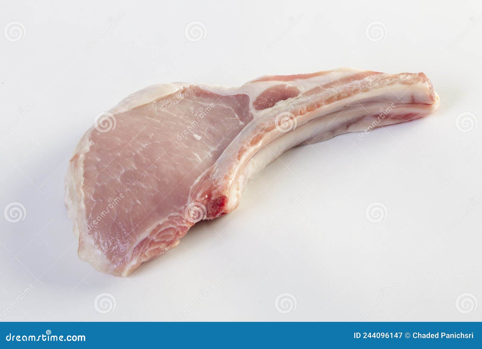 Fresh Pork Chop on White Background Stock Image - Image of horizontal ...
