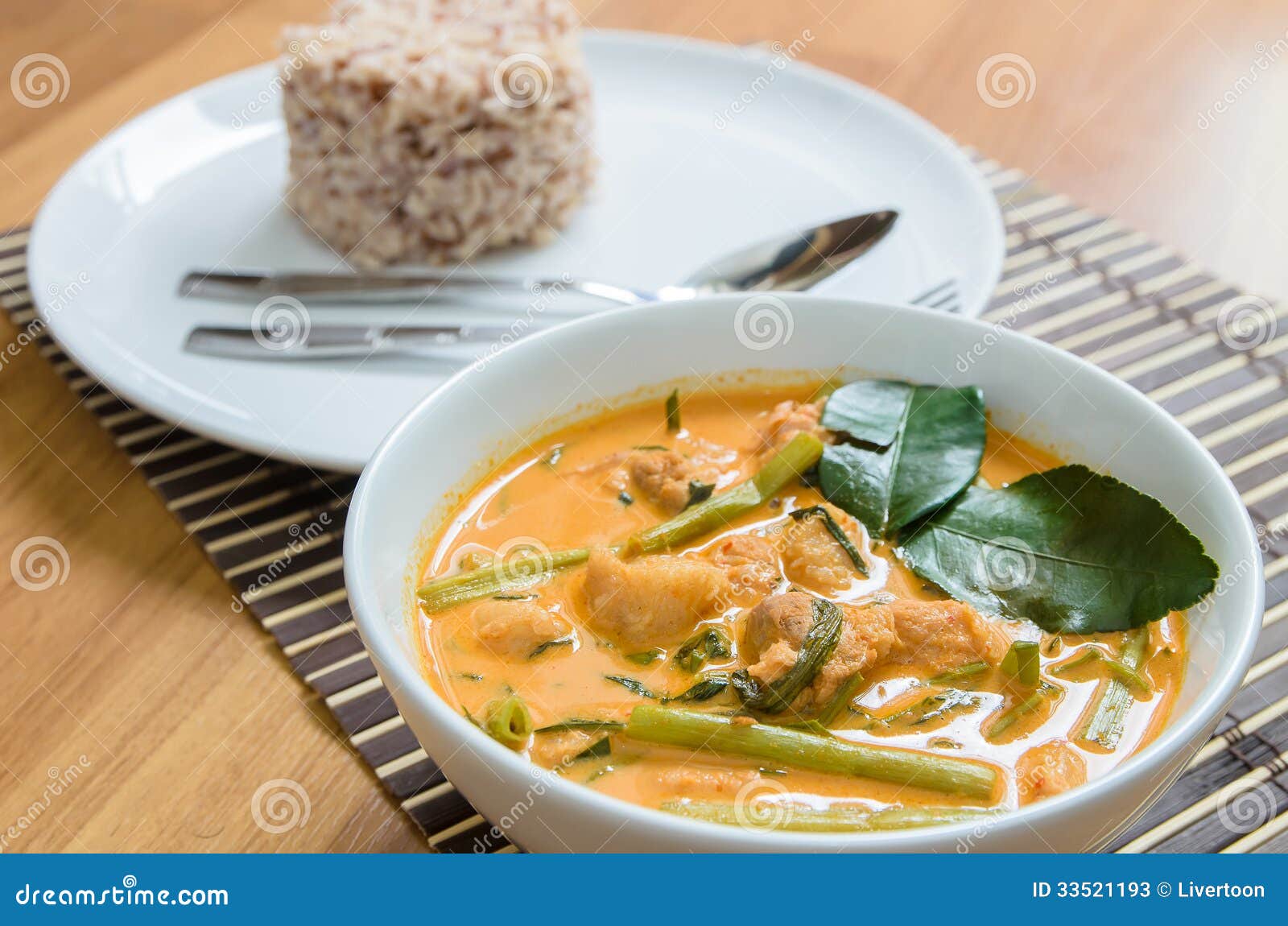 Pork Curry with Water Spinach Stock Image - Image of white, cooking ...