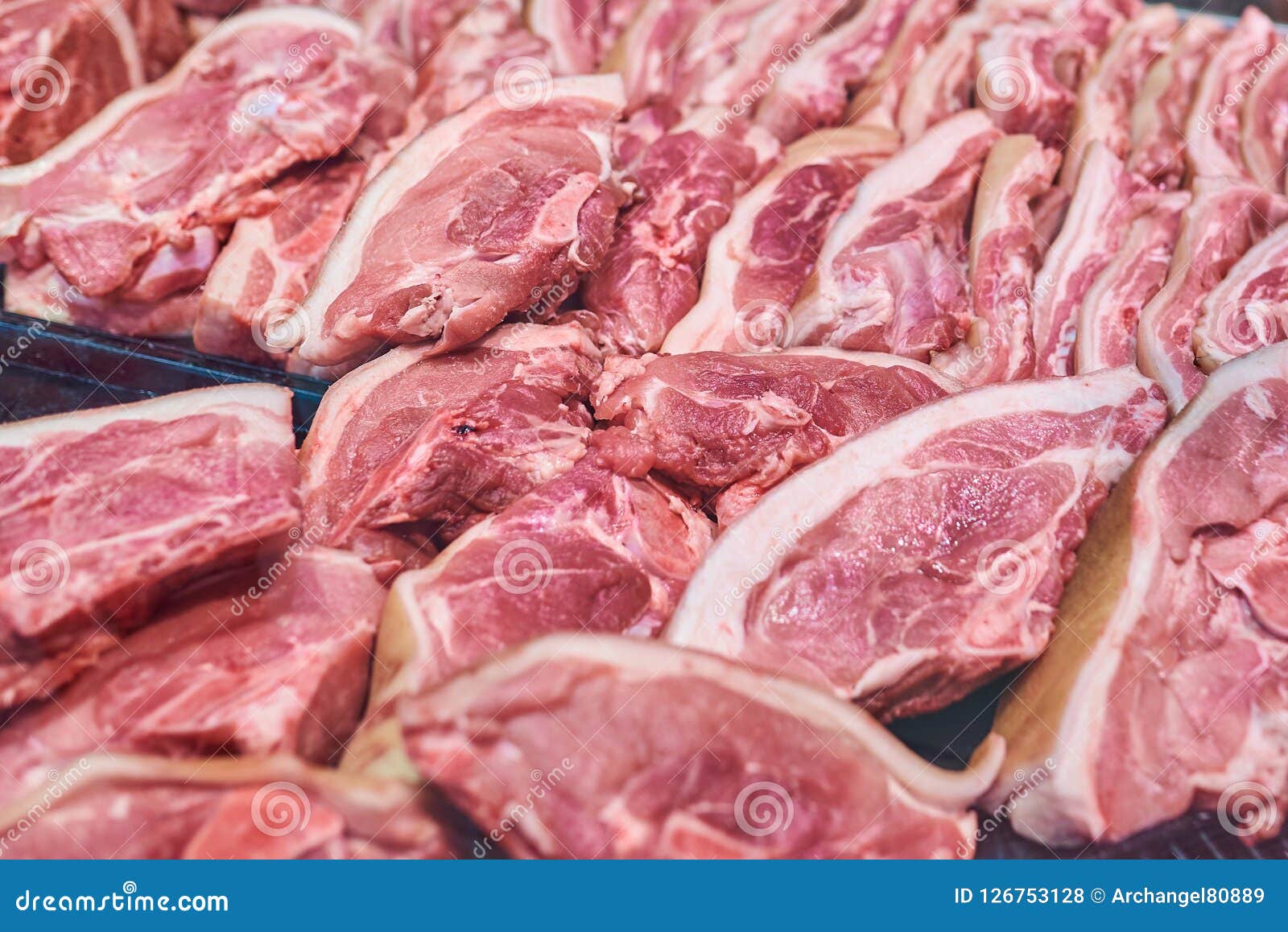 Pork on Display in the Store Stock Photo - Image of beef, gourmet ...