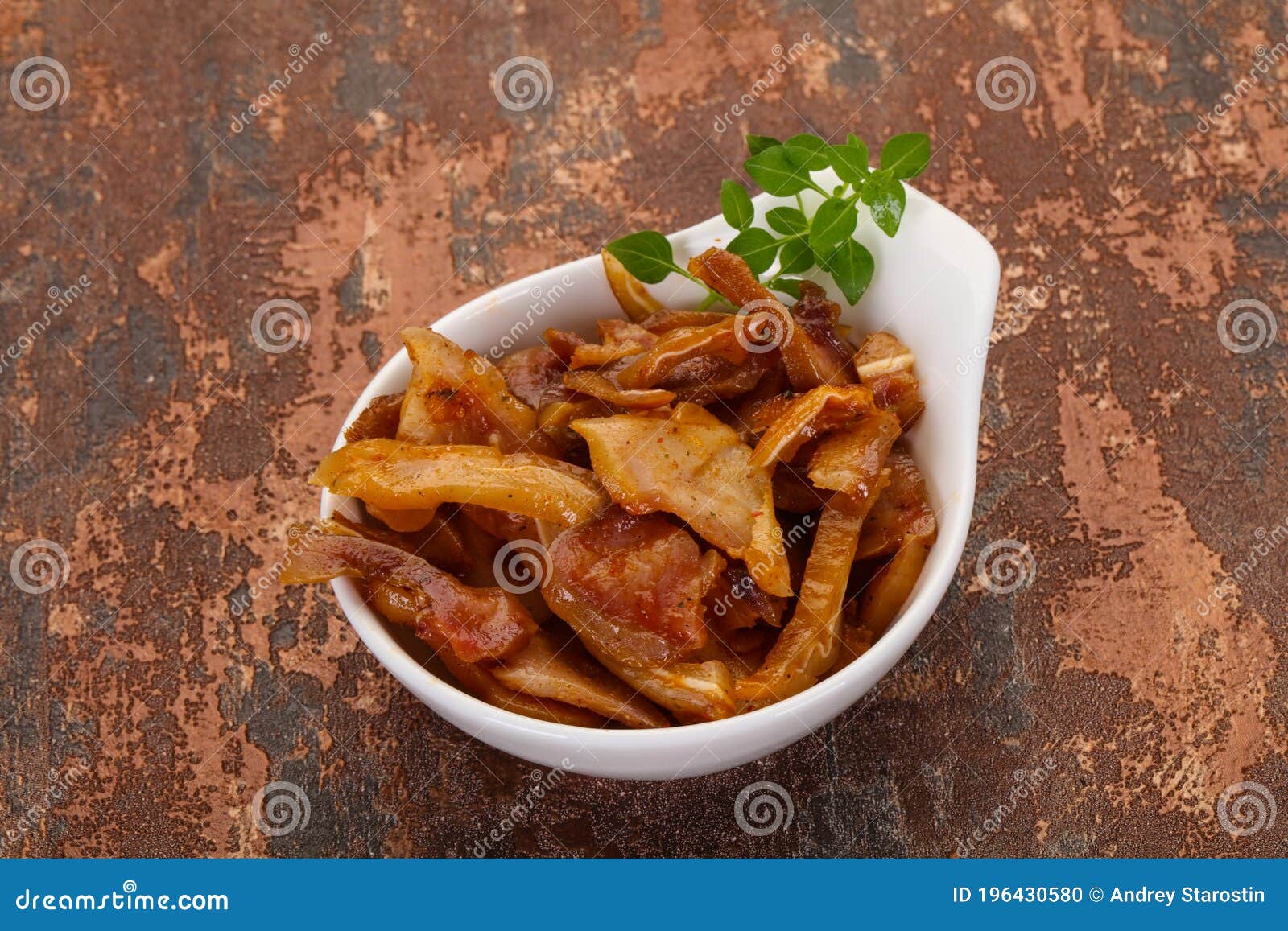 Pork ear snack stock photo. Image of snack, spicy, frying - 196430580