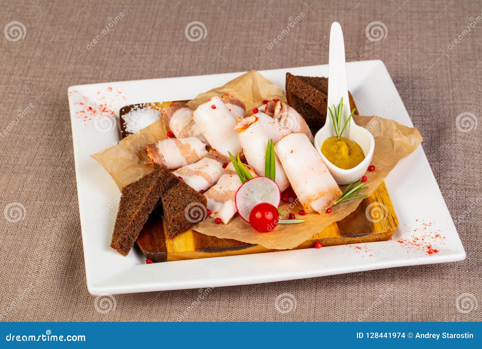 Pork fat plate stock photo. Image of garlic, group, salted - 128441974