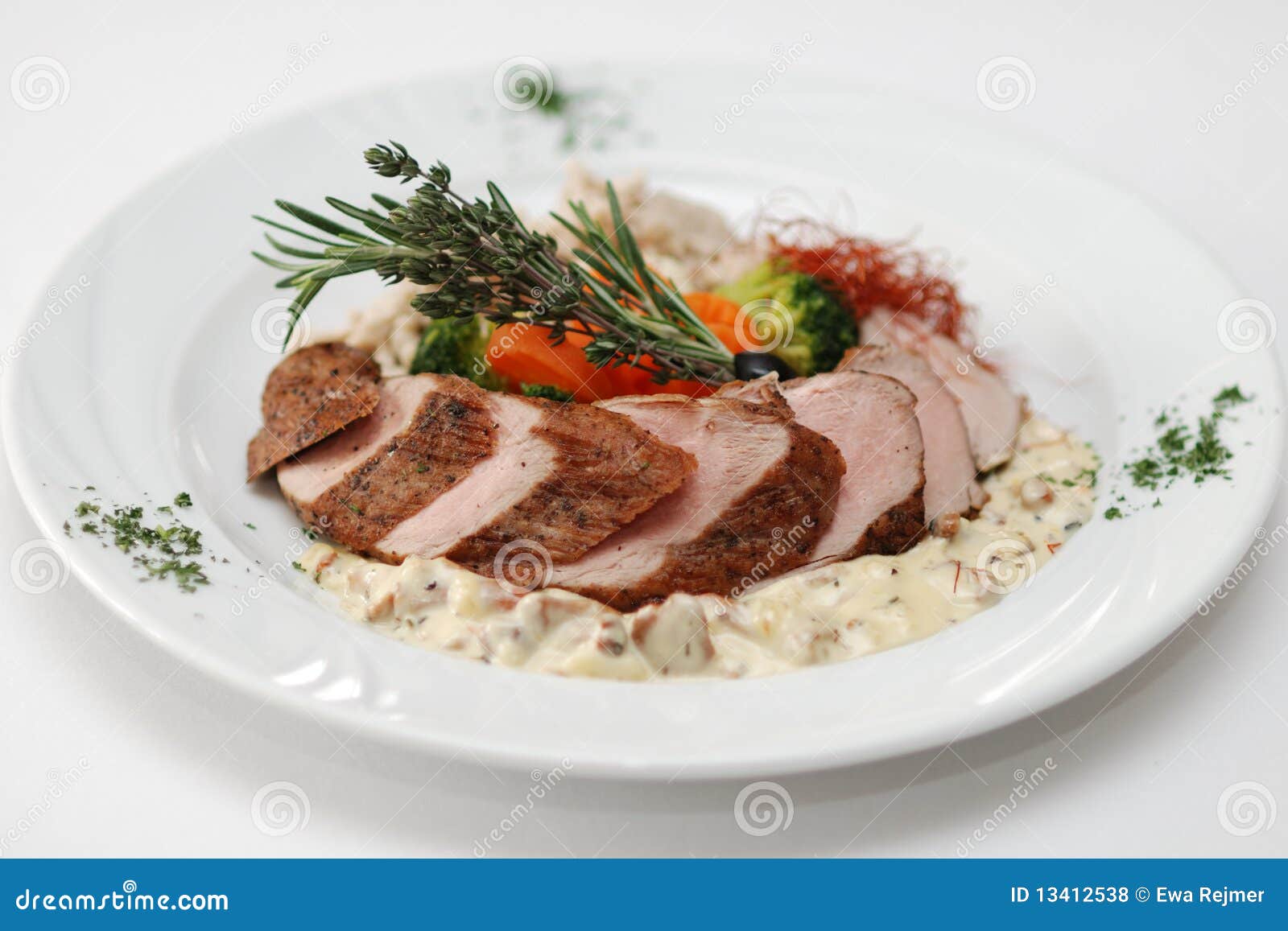 Pork fillet stock photo. Image of restaurant, plate, grilled - 13412538