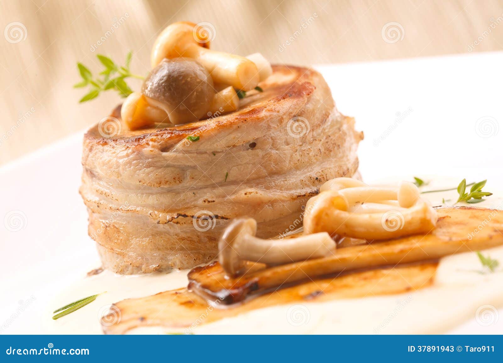 Pork Fillet Mignon steak stock image. Image of spiced - 37891943