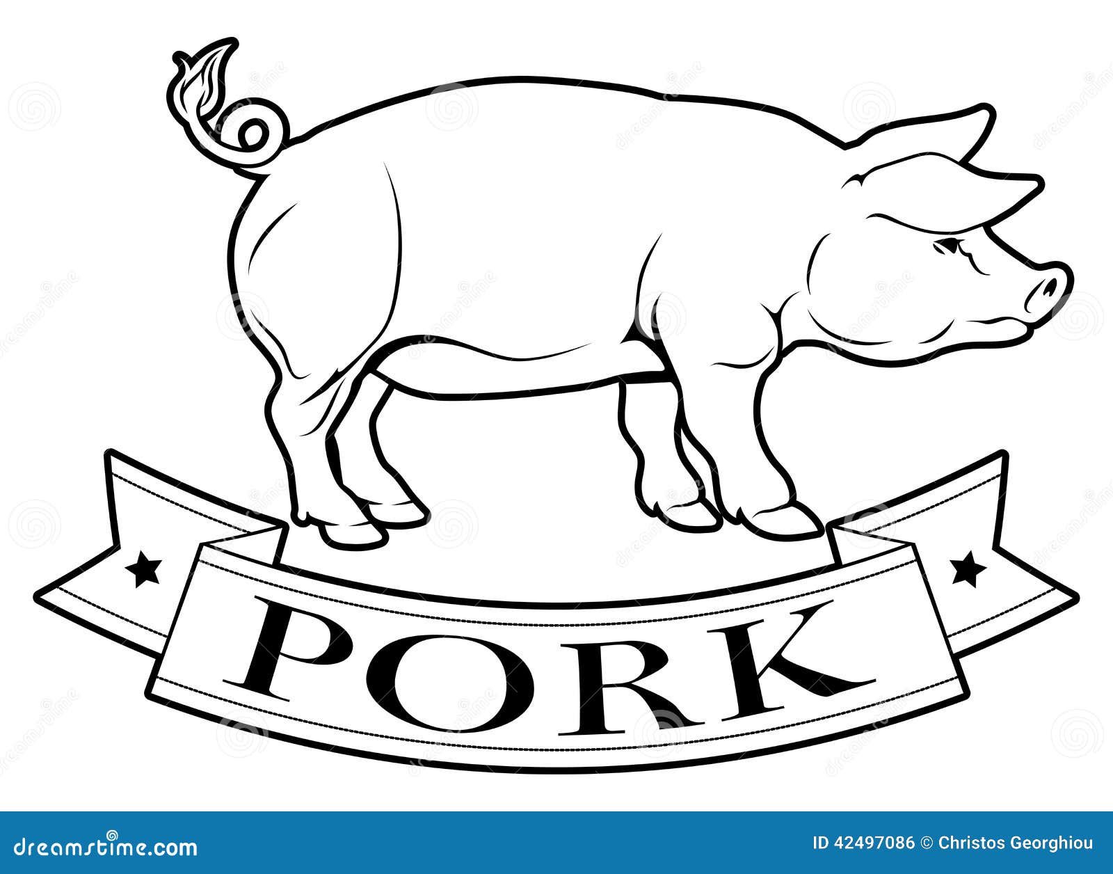 Pork food label stock vector. Illustration of isolated - 42497086