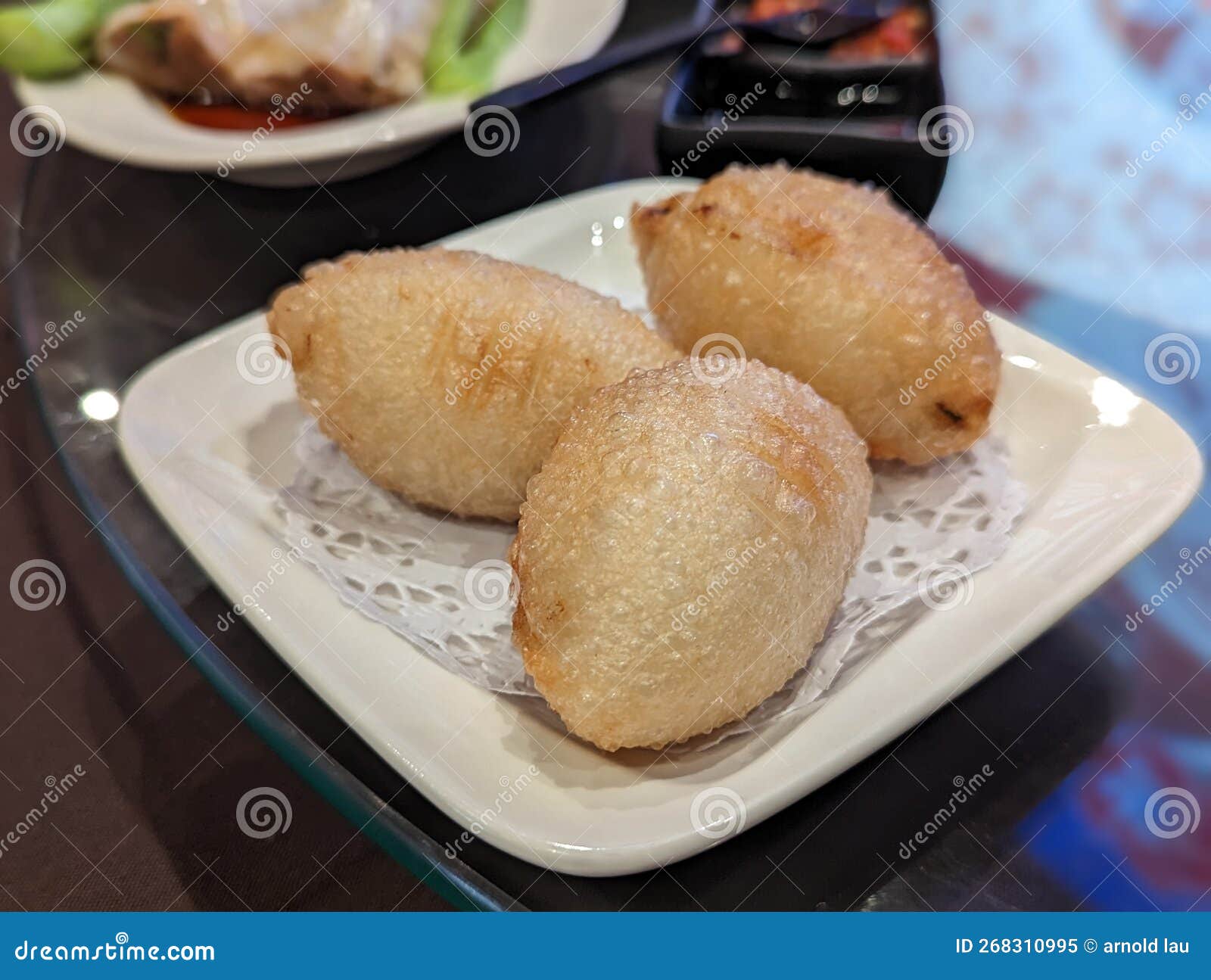 Pork fried puff dim sum stock image. Image of dessert - 268310995