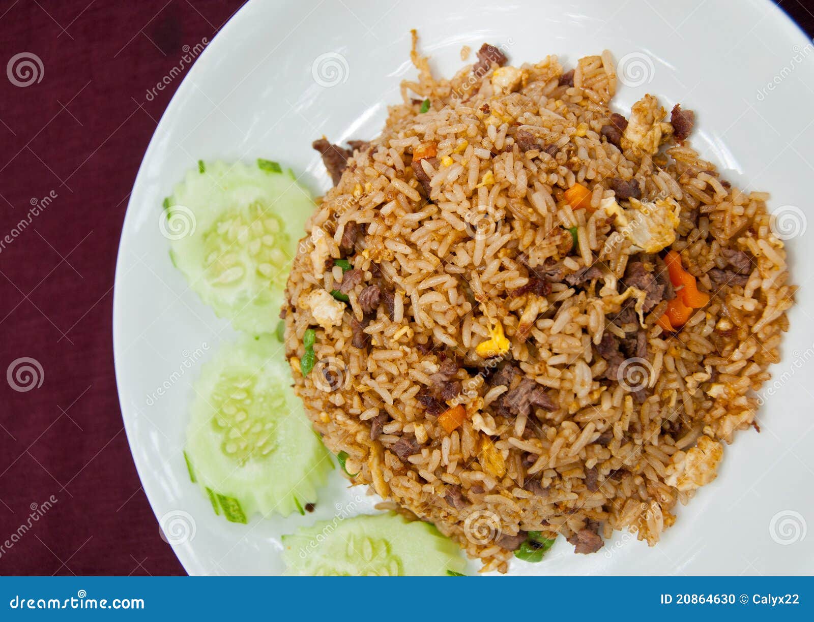 Pork Fried Rice stock photo. Image of cuisine, vegetables - 20864630