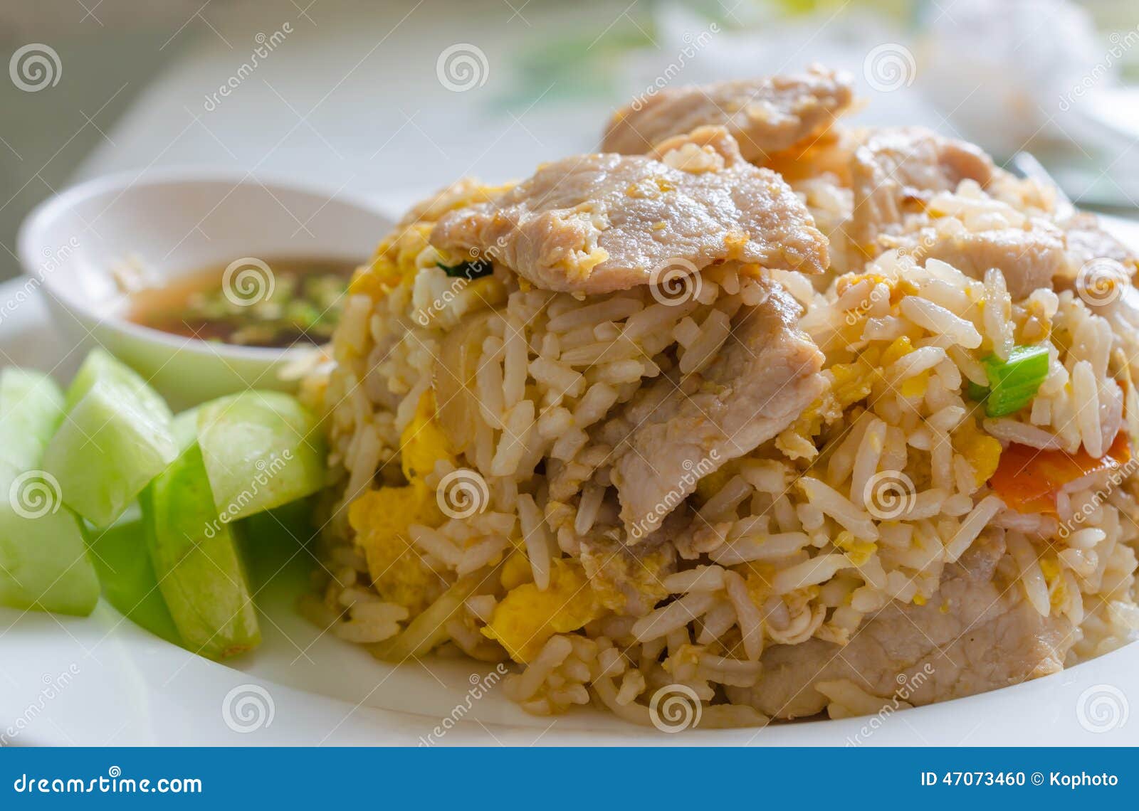 Pork fried rice stock photo. Image of spice, dinner, dish - 47073460