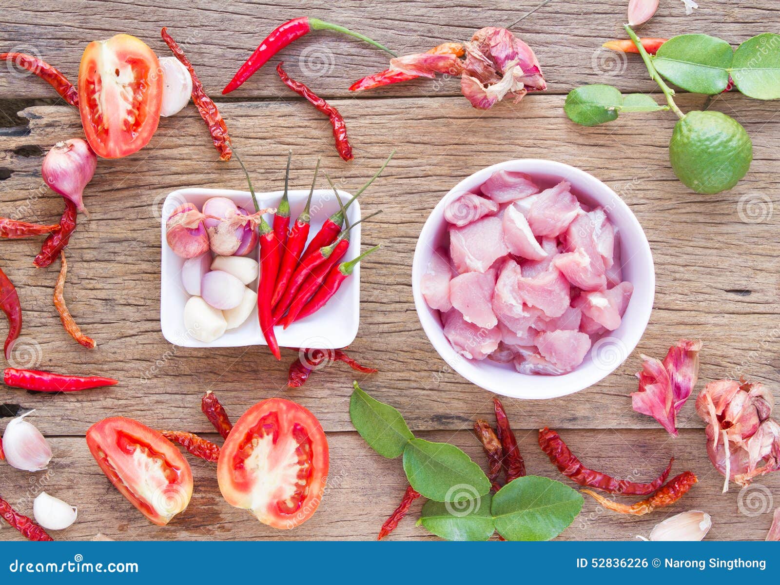 Pork and Garnish for Cooking Food Stock Photo - Image of onion, healthy ...