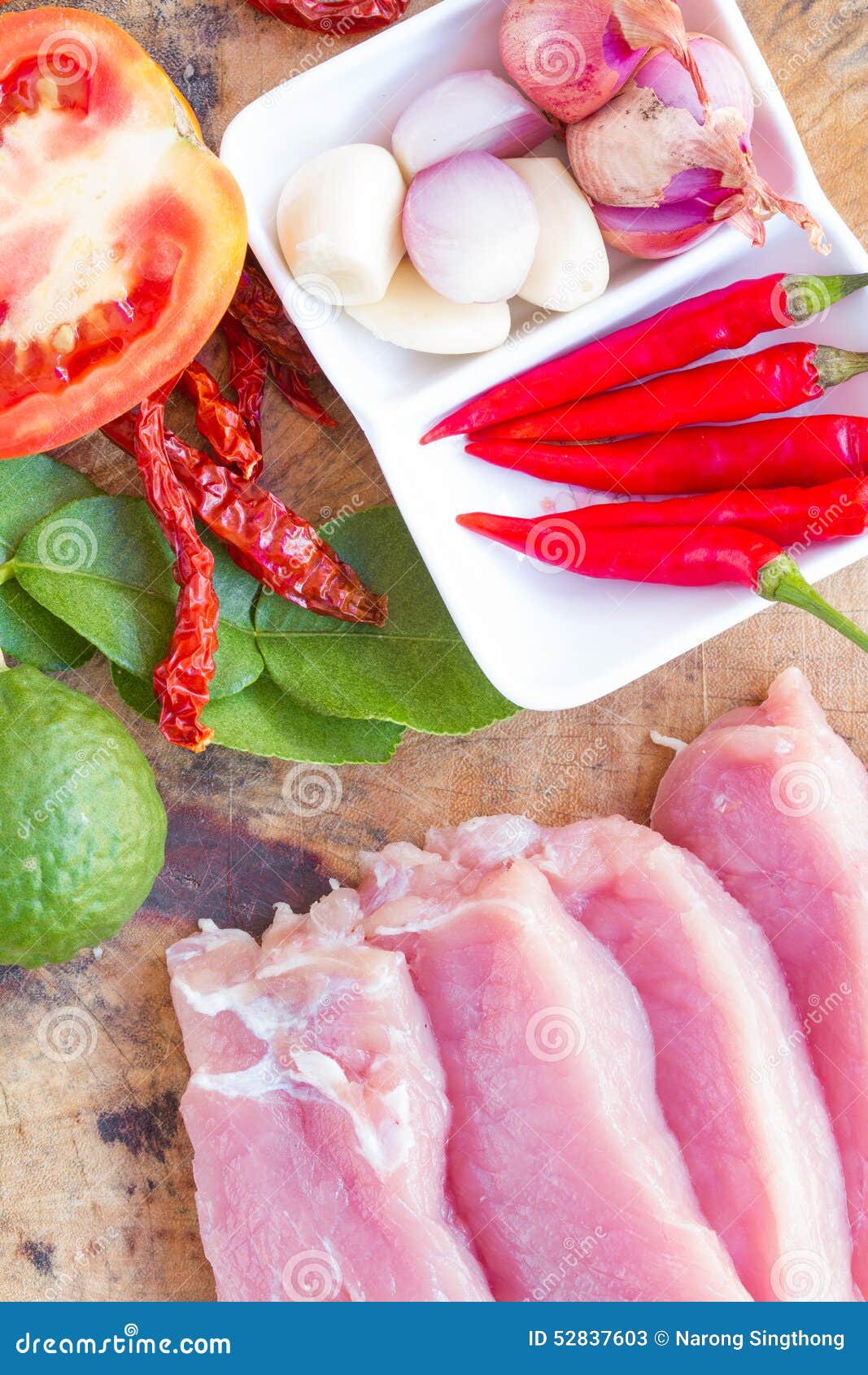 Pork and Garnish for Cooking Food Stock Image - Image of ingredient ...