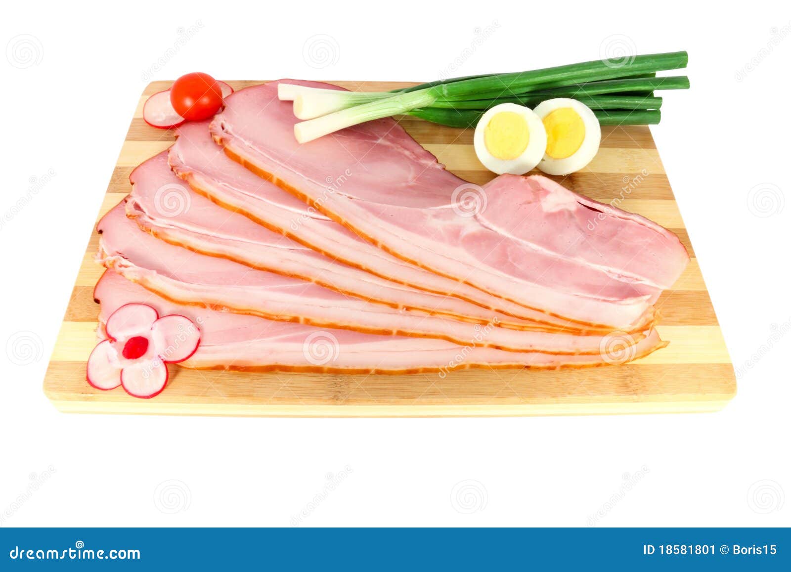 Pork ham stock image. Image of sliced, yellow, board - 18581801