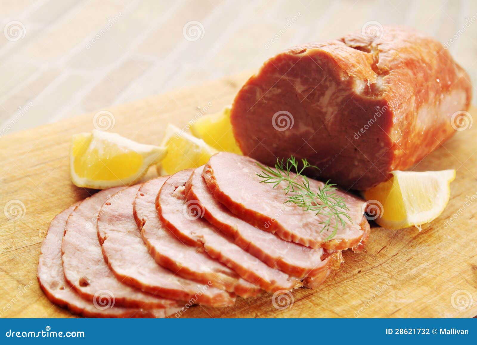 Pork ham on board stock photo. Image of closeup, butcher - 28621732