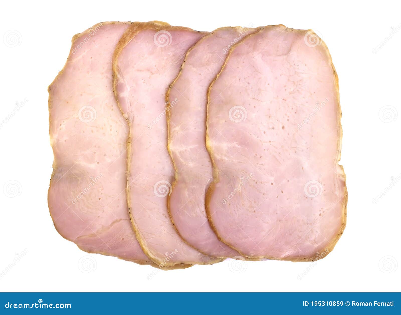Pork Ham Sliced on White Background Stock Image - Image of food, sliced ...