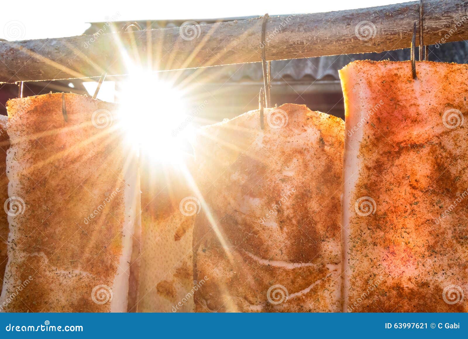 Pork ham in the sun stock image. Image of prepare, food - 63997621