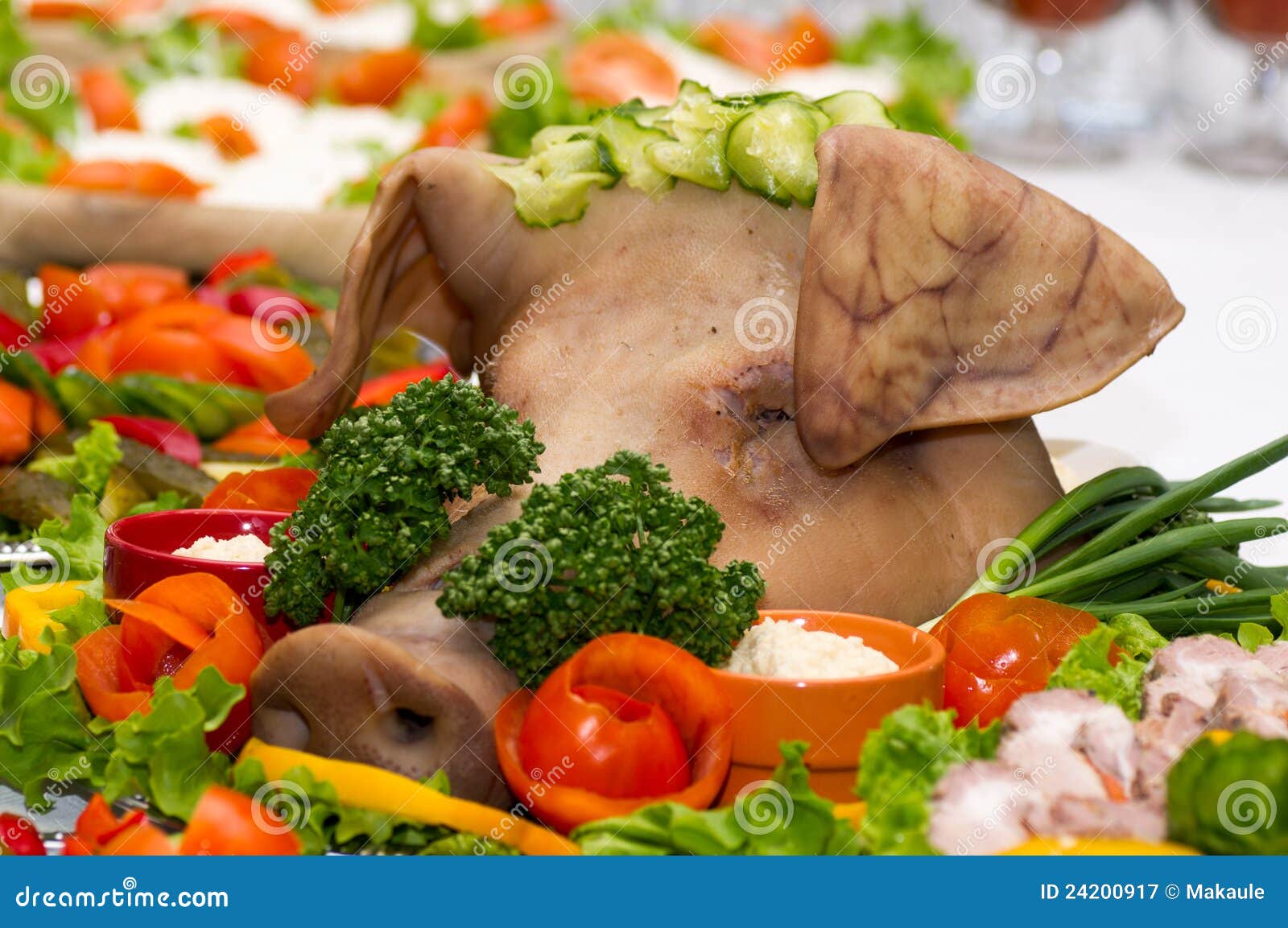 Pork head stock image. Image of head, butchery, plants - 24200917