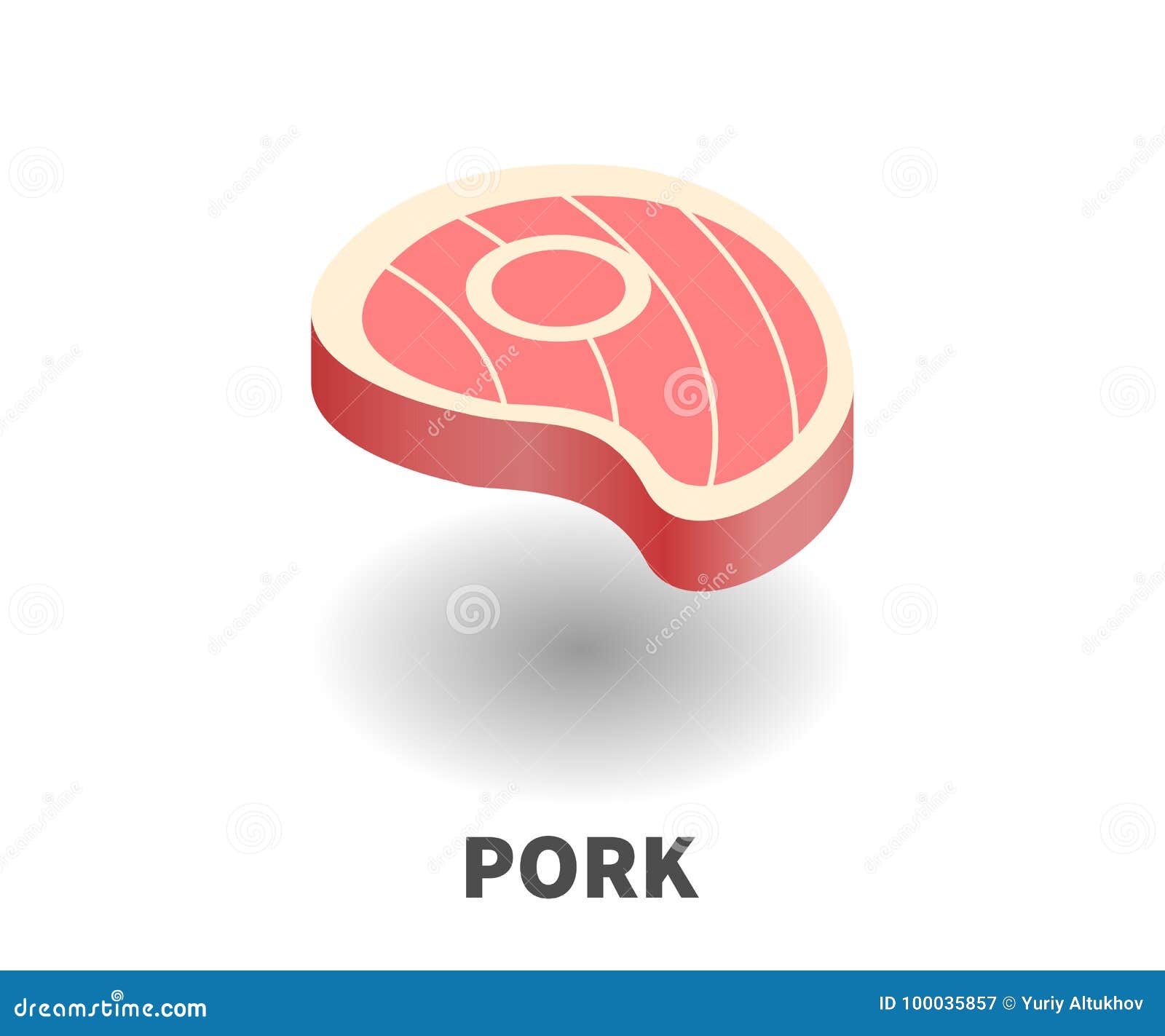 Pork icon, vector symbol. stock vector. Illustration of prepare - 100035857