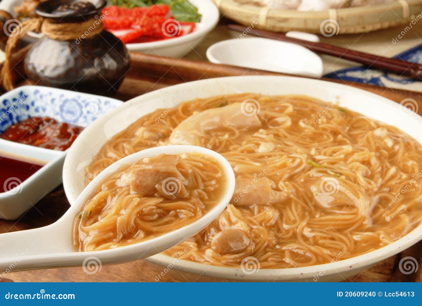 Pork intestine thin noodle stock photo. Image of ramen - 20609240
