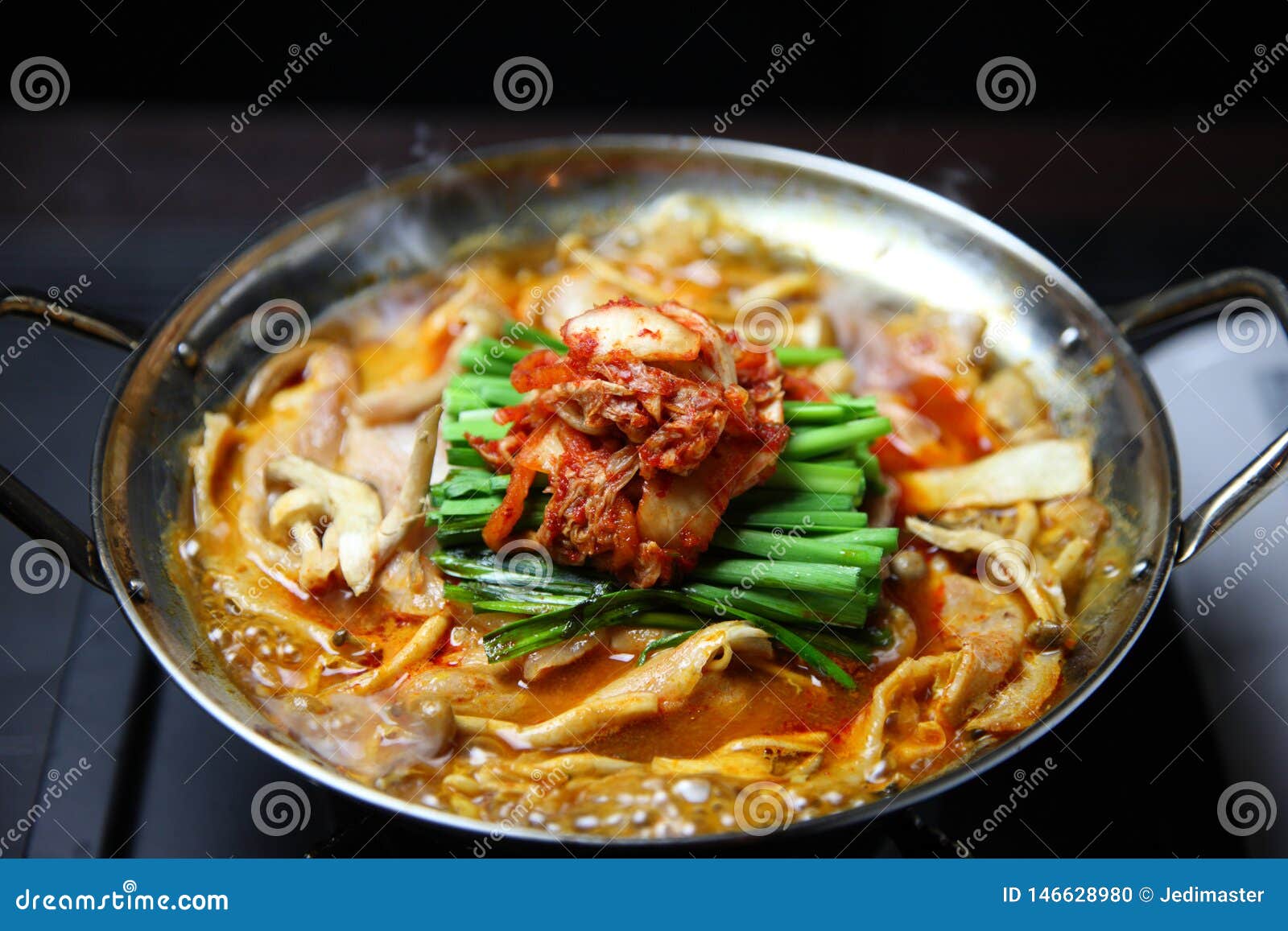 Pork with Kimchi hot pot stock photo. Image of asian - 146628980