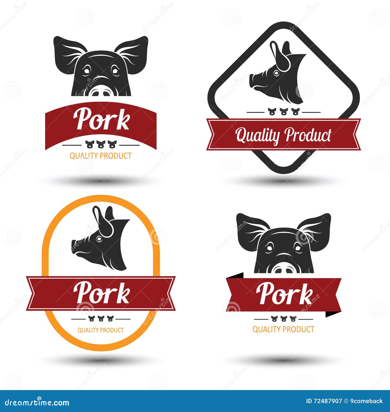 Pork label stock vector. Illustration of fresh, premium - 72487907