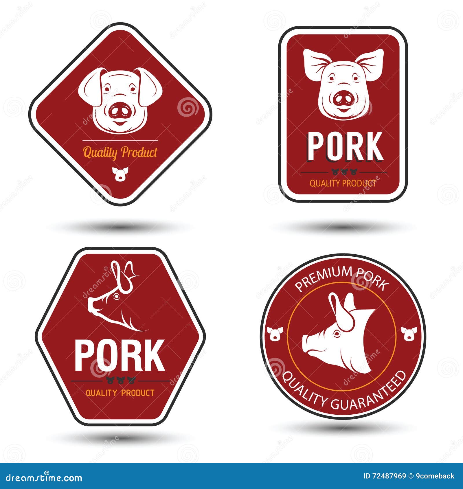 Pork label stock vector. Illustration of butcher, icon - 72487969