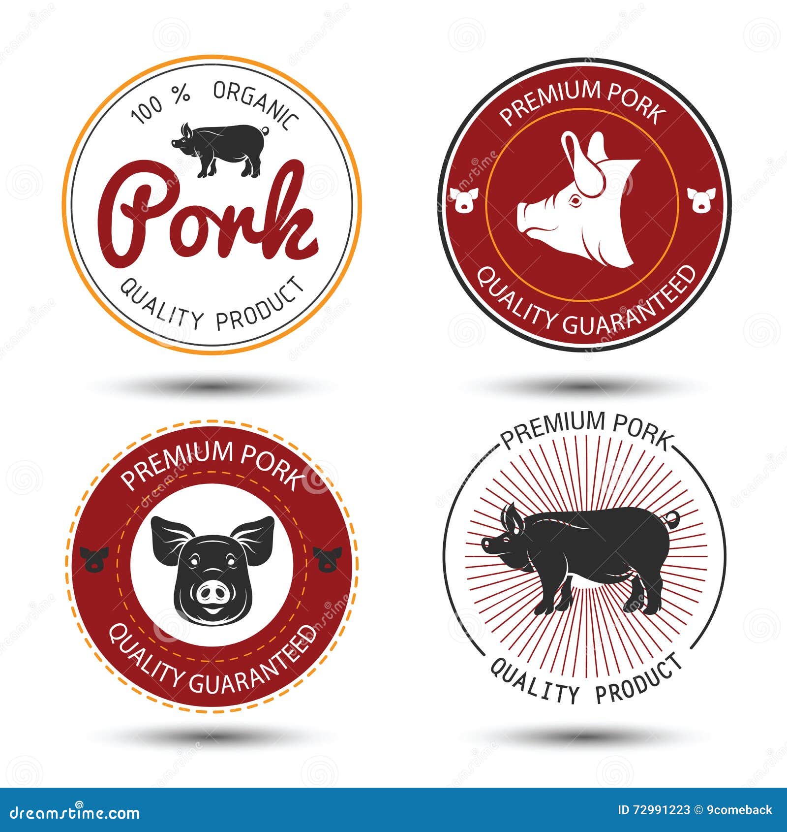 Pork label stock vector. Illustration of sign, vector - 72991223