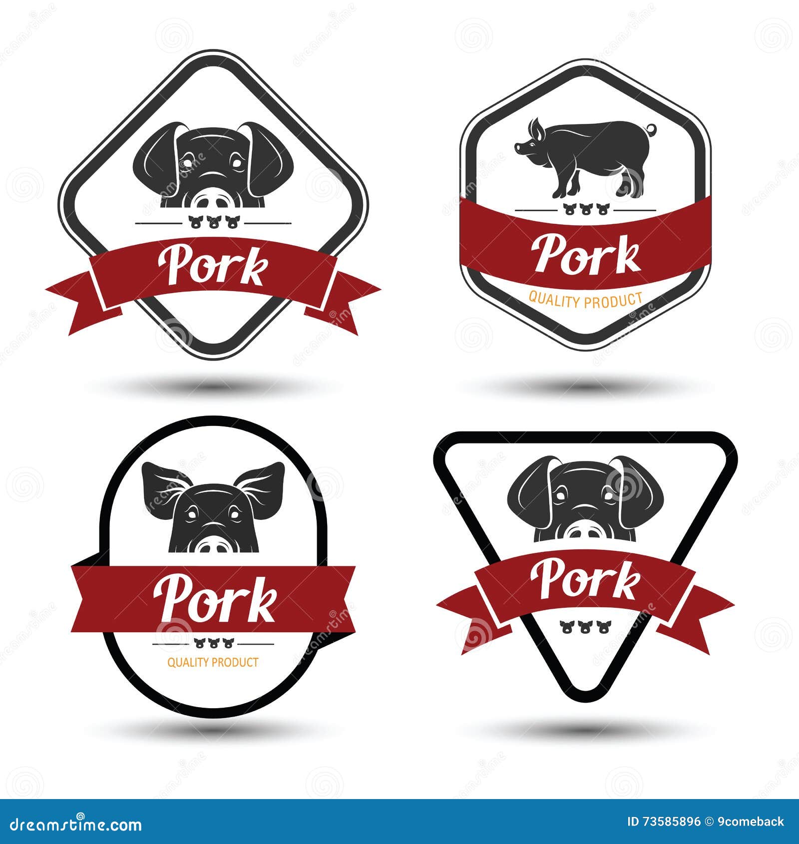 Pork label stock vector. Illustration of farm, label - 73585896