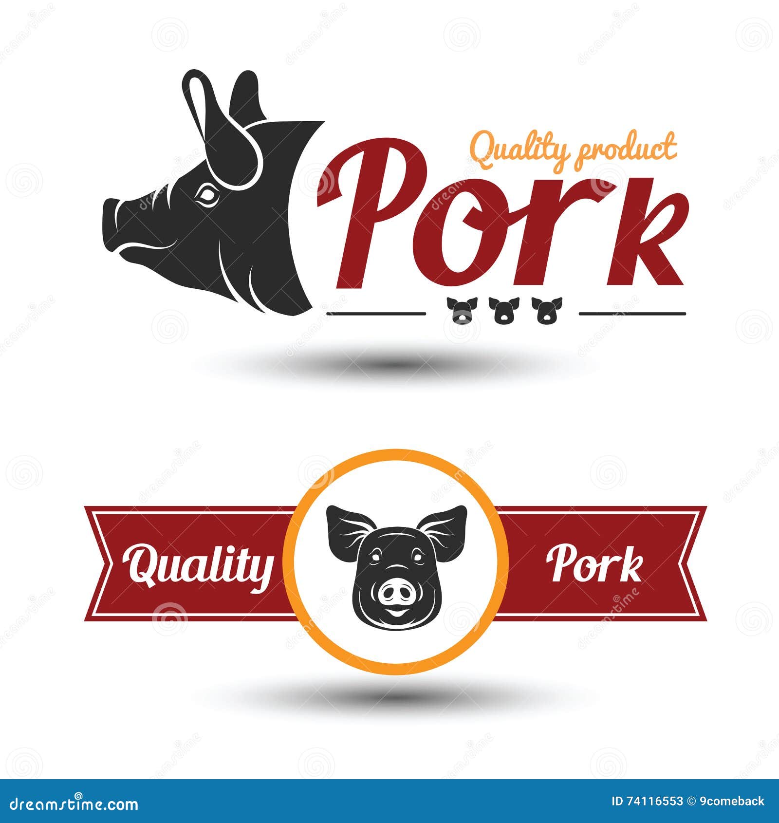 Pork label stock vector. Illustration of sign, restaurant - 74116553