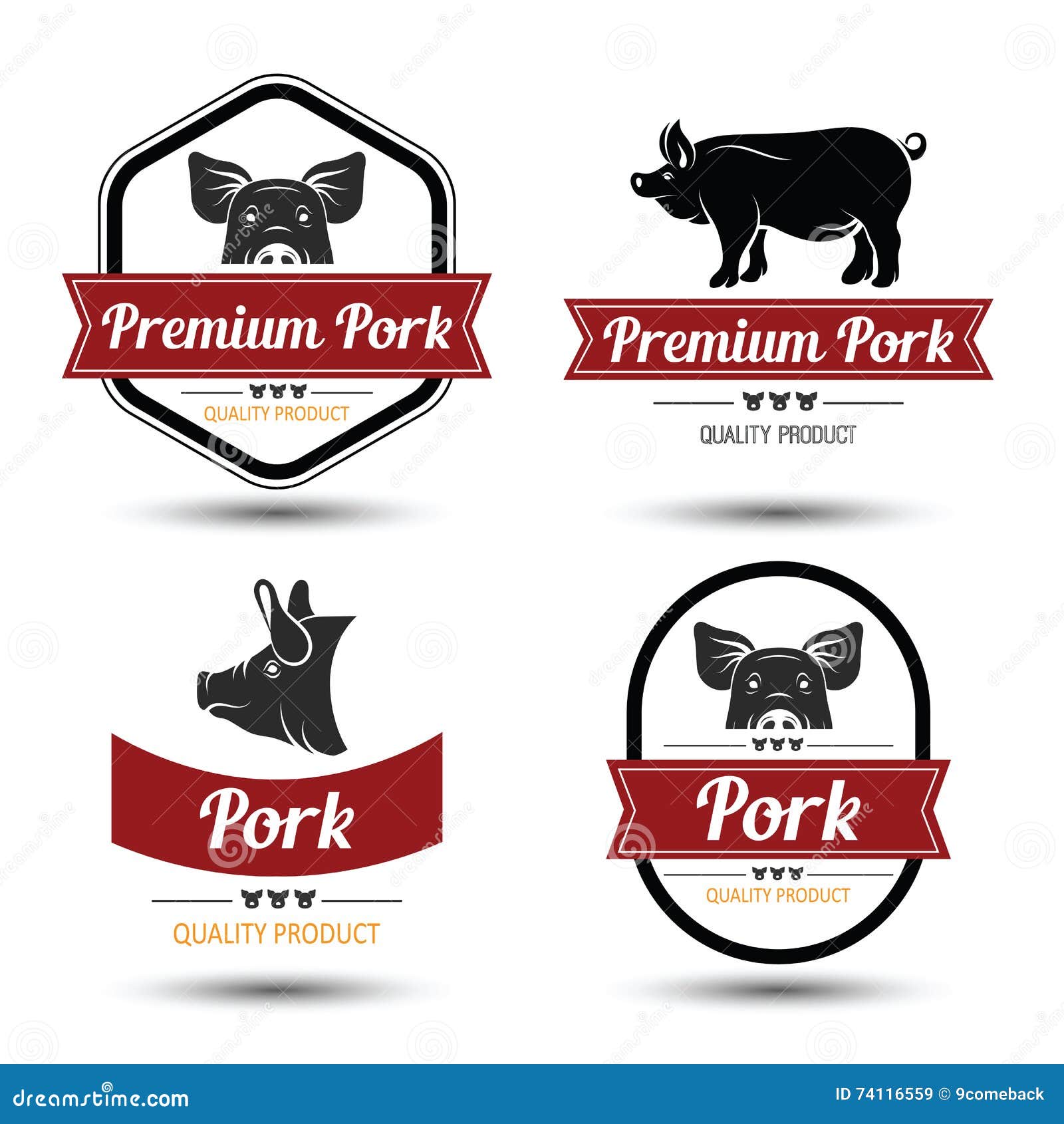 Pork label stock vector. Illustration of shop, premium - 74116559