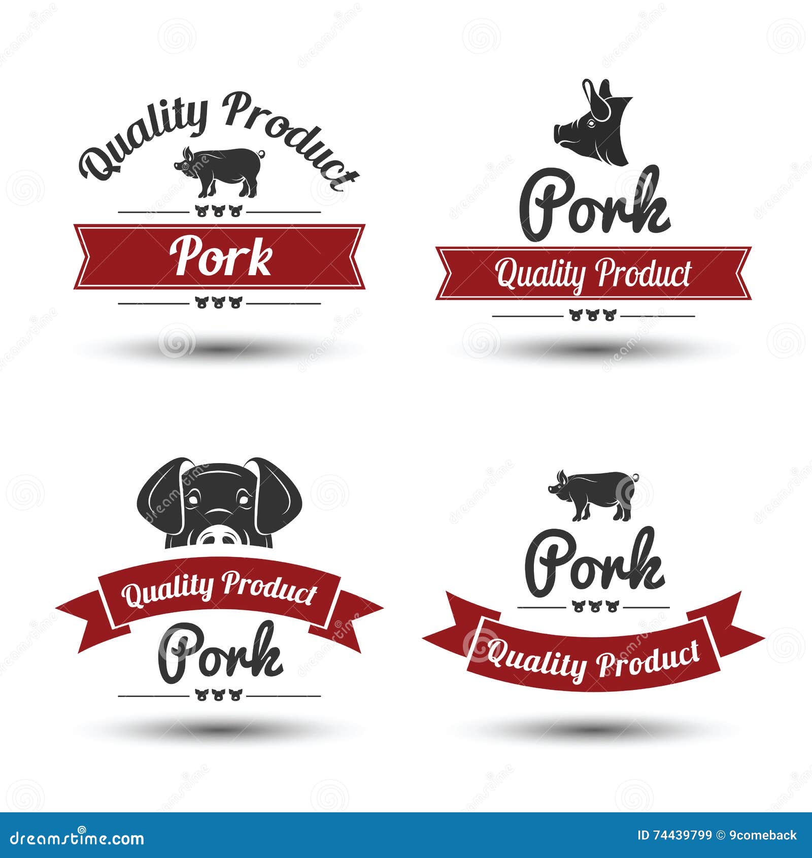 Pork label stock vector. Illustration of natural, animal - 74439799