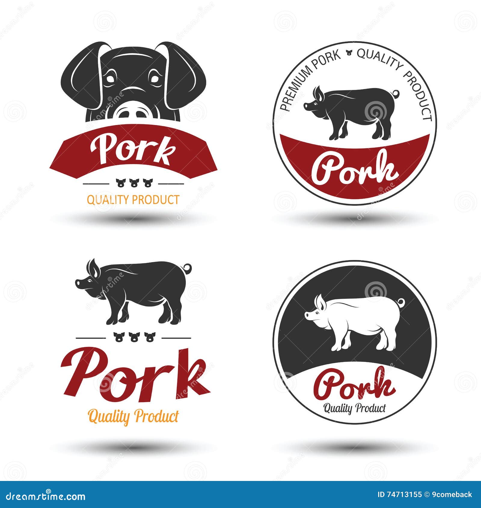 Pork label stock vector. Illustration of meal, butcher - 74713155