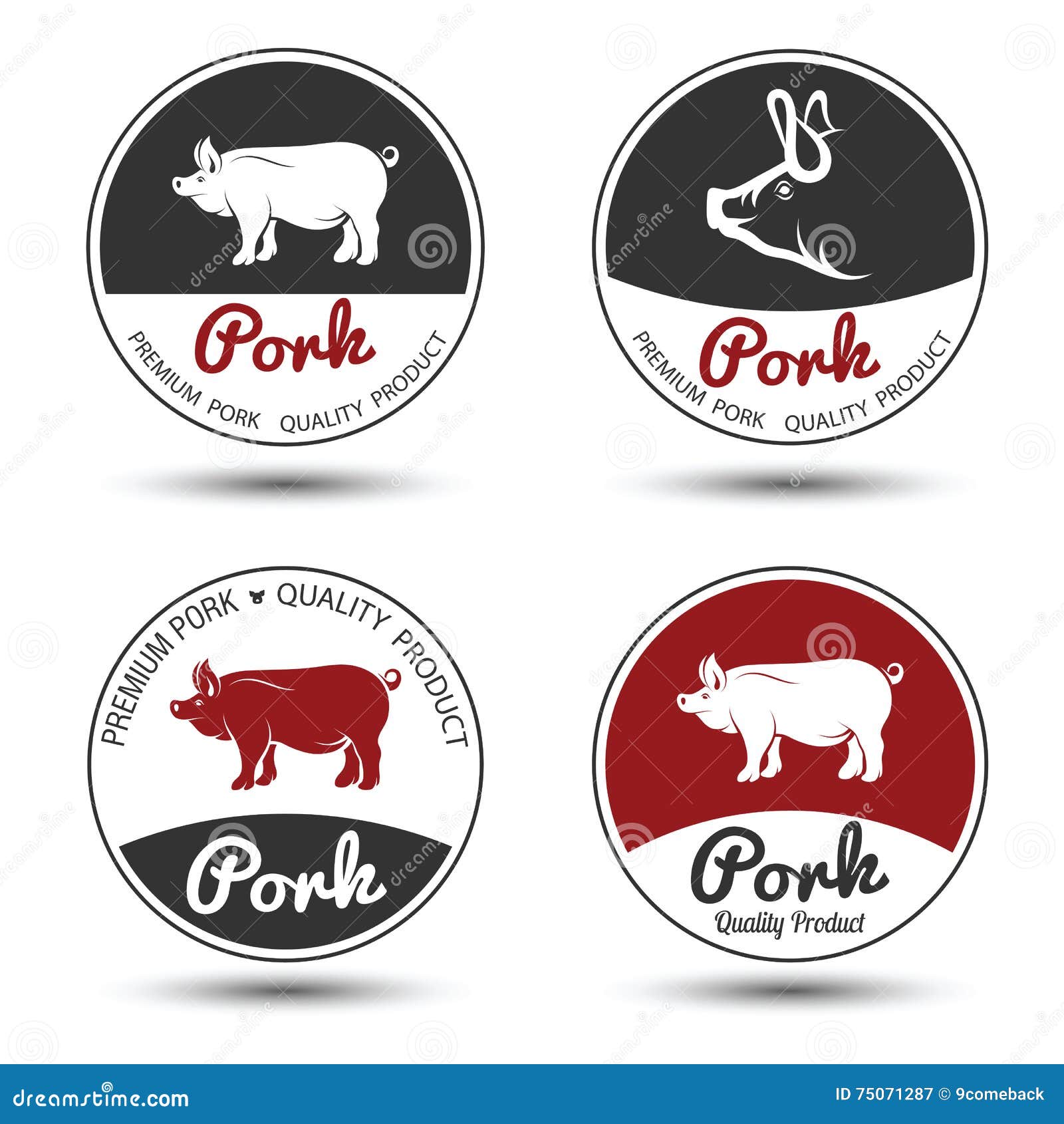 Pork label stock vector. Illustration of meal, food, retro - 75071287
