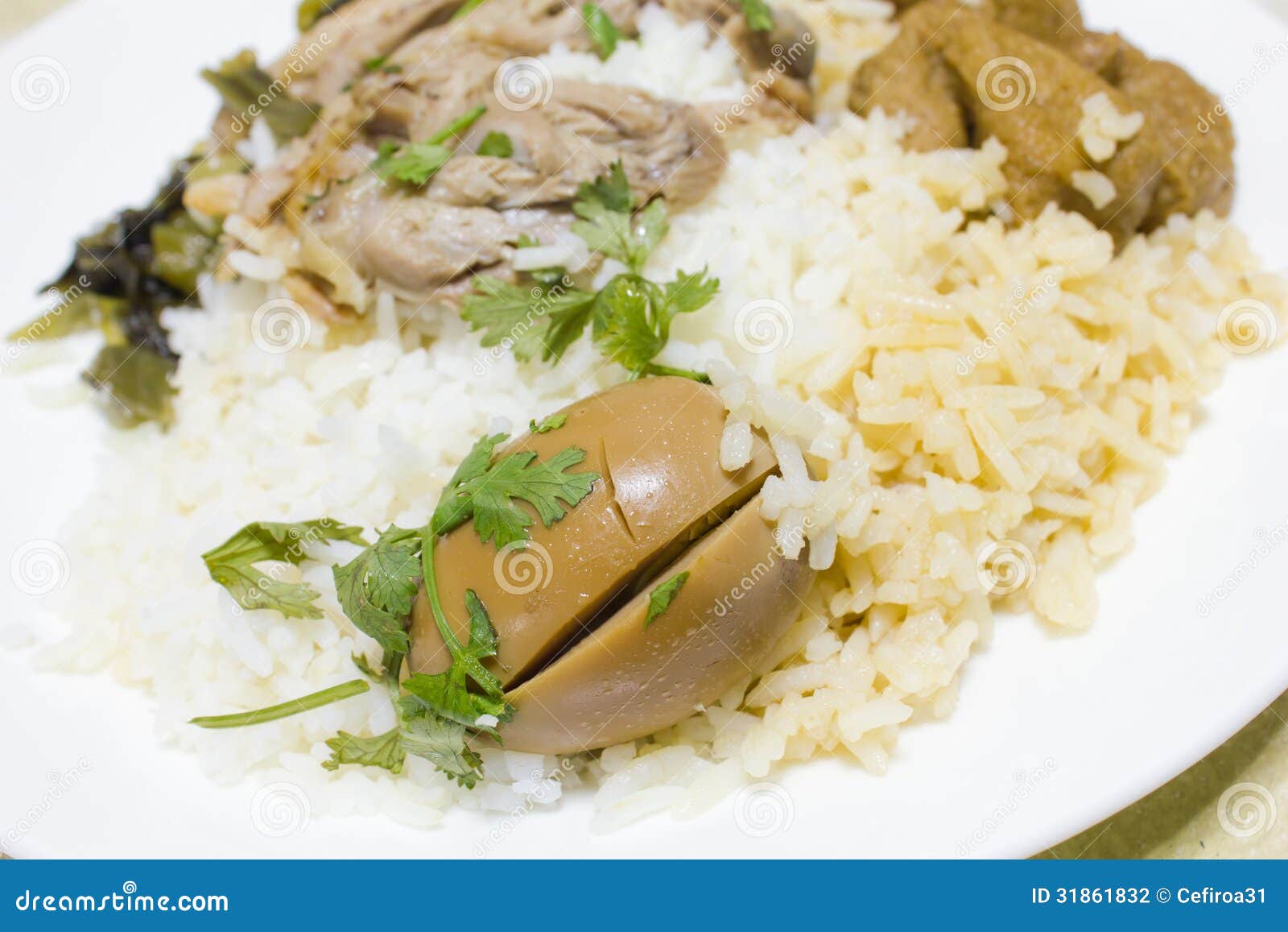 Pork leg with rice stock photo. Image of restaurant, cuisine - 31861832